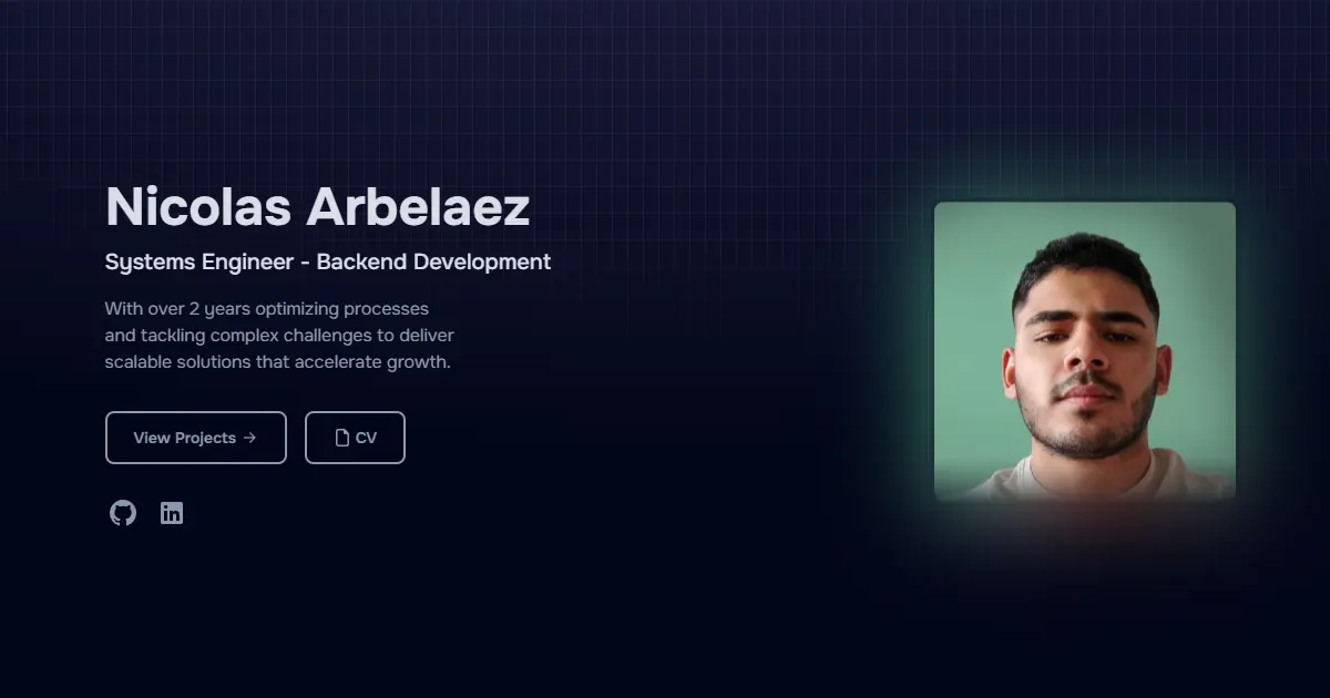 Portfolio | Nicolas Arbelaez Systems Engineer - Backend Development